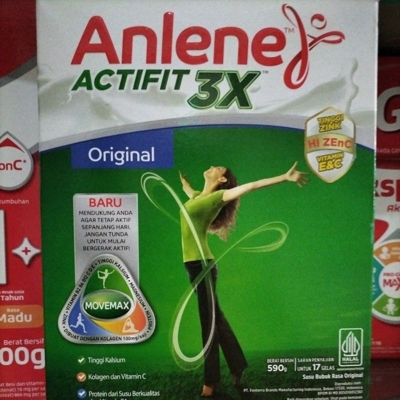 Jual Anlene Actifit 3x Susu Bubuk Dewasa Exp 2025 Rasa Original 590gr ...