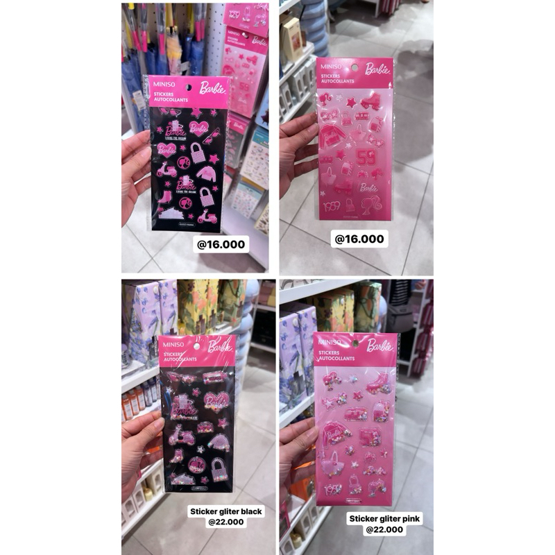 Jual Sticker Barbie Miniso x Barbie | Sticker Gliter Barbie | Shopee ...