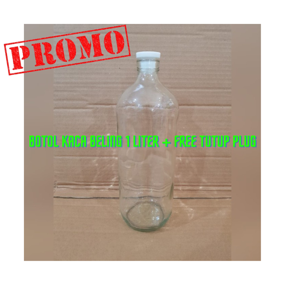 Jual Botol kaca bolles 1 liter / Botol jamu / Botol bensin / Botol ...