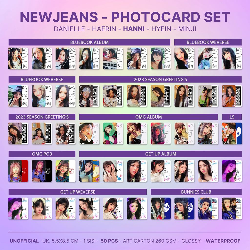 Jual Isi 50 Pcs photocard new jeans newjeans album premium pc danielle haerin hanni hyein minji ...