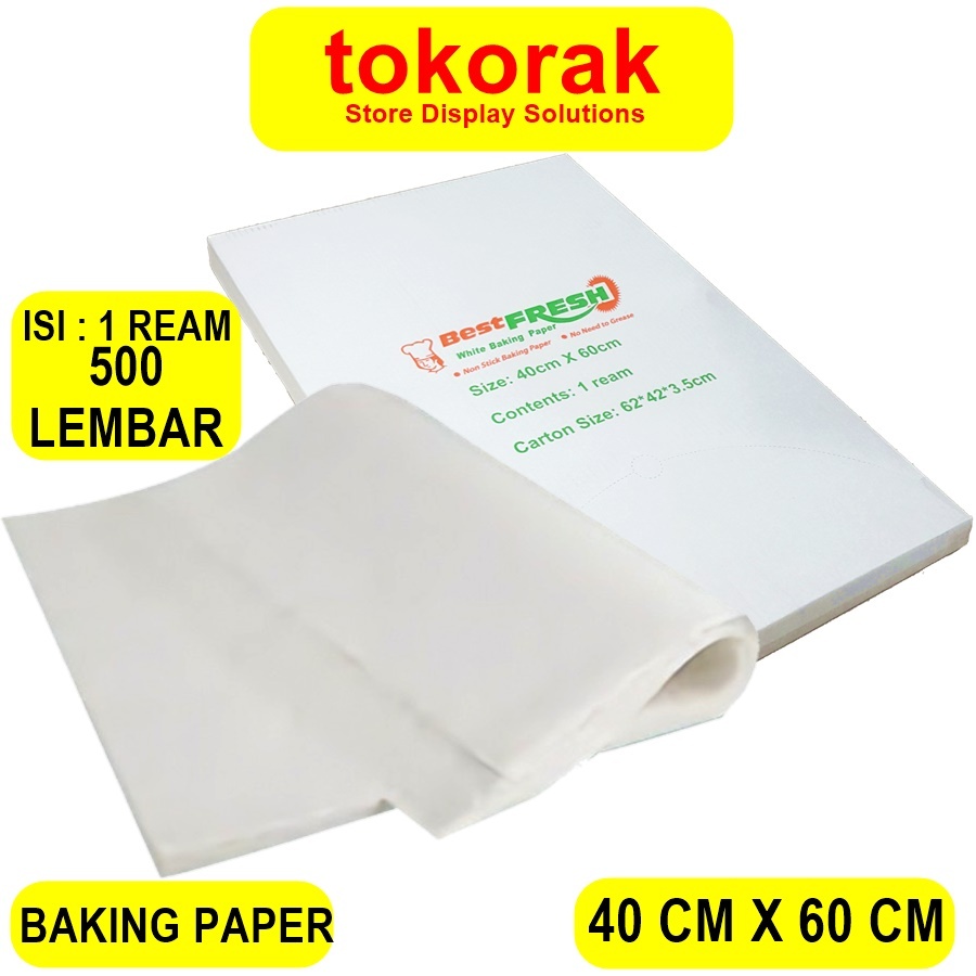 Jual BEST FRESH BAKING PAPER 40 X 60 CM BESTFRESH KERTAS ROTI 1 RIM 40x60CM | Shopee Indonesia
