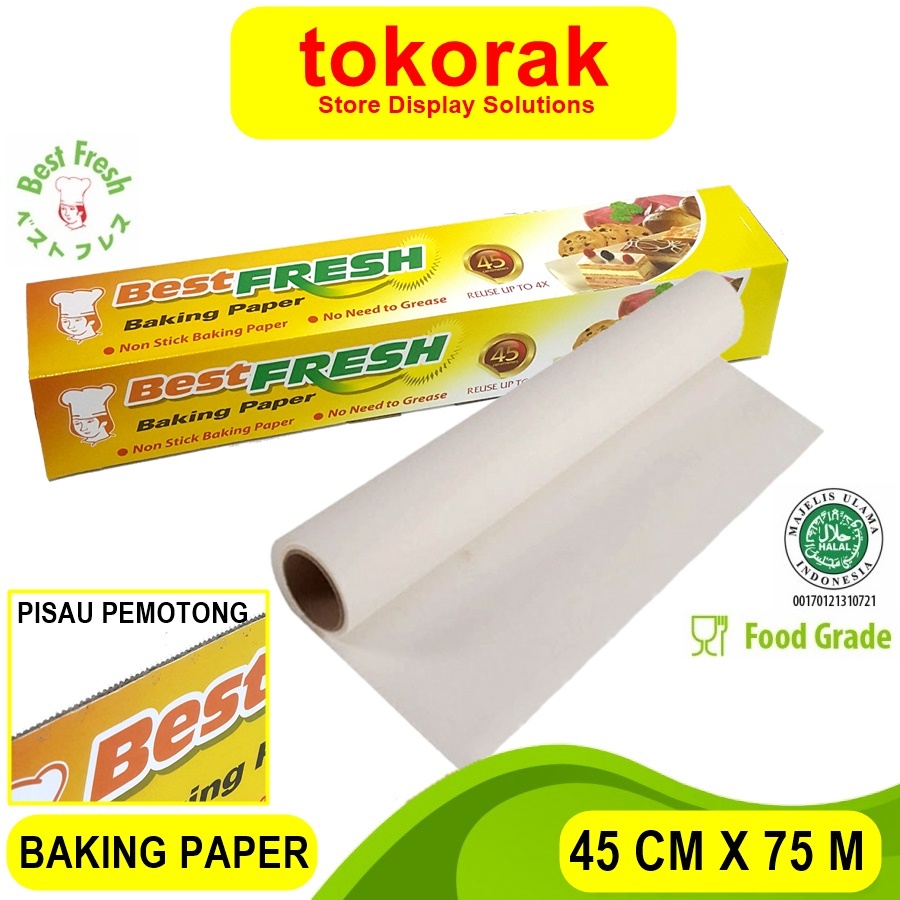 Jual BEST FRESH BAKING PAPER 45 CM X 75 M BESTFRESH KERTAS ROTI 45CM X ...