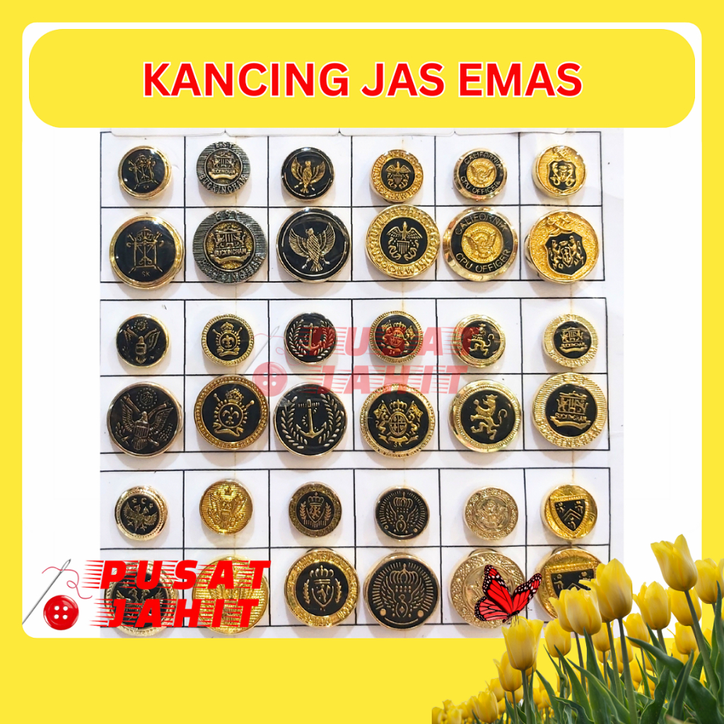 Jual KANCING JAS SAFARI EMAS PERAK ALMAMATER | Shopee Indonesia
