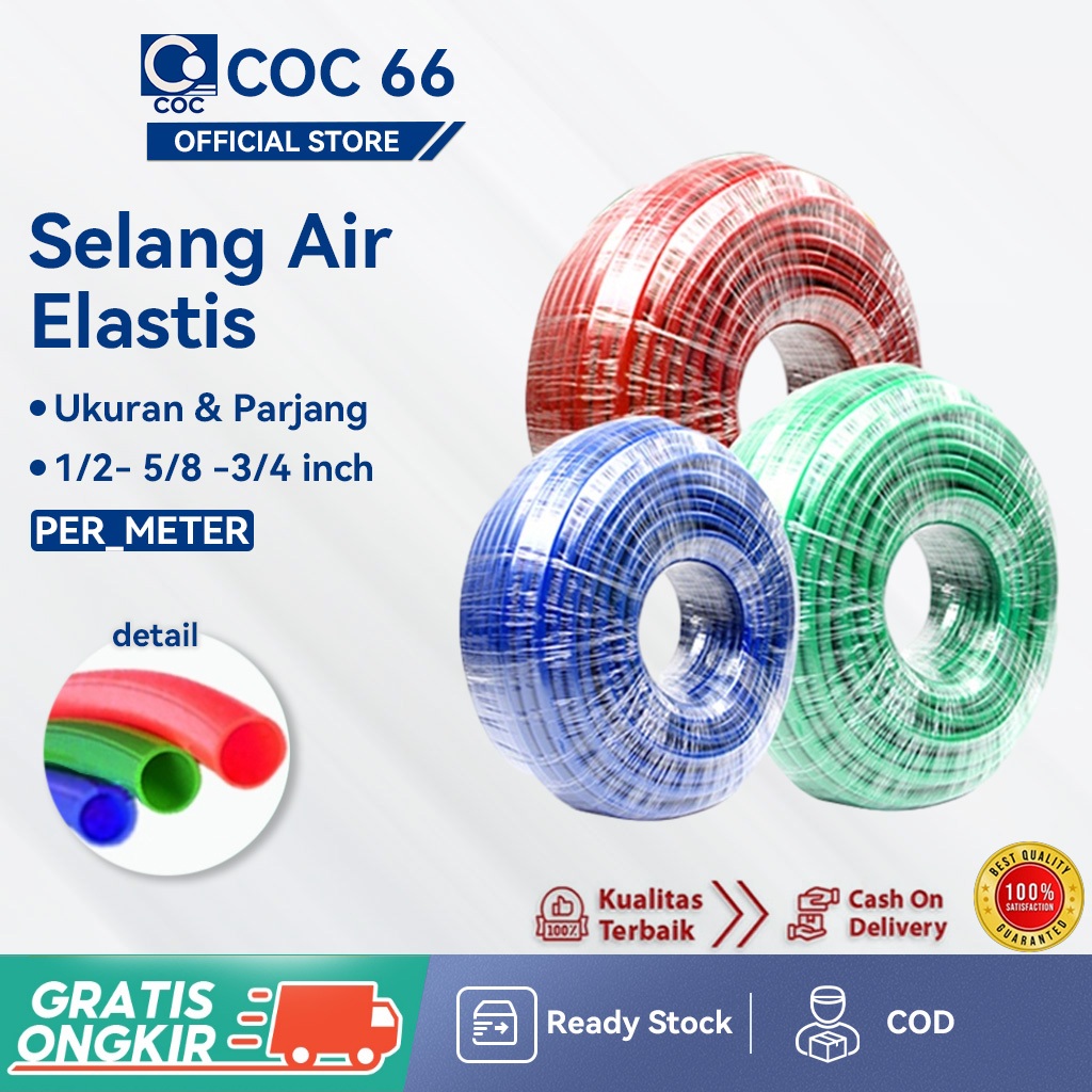Jual SELANG AIR PERMETER 1/2 5/8 3/4 INCH ELASTIS DOP TEBAL SELANG TAMAN KEBUN CUCI MOTOR MOBIL ...