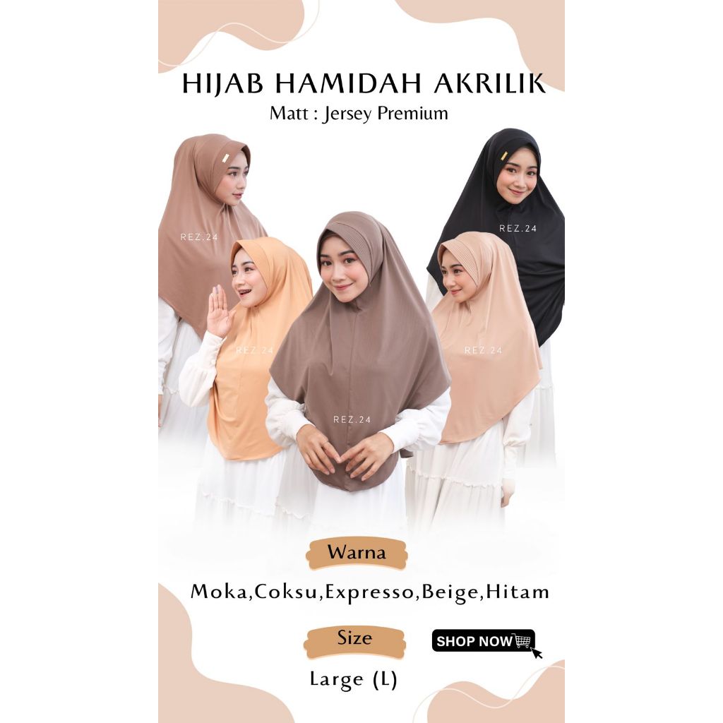 Jual Hijab Bergo Hamidah Jersey Akrilik Size L | Hijab Sport | Hijab Instan Daily | Shopee Indonesia