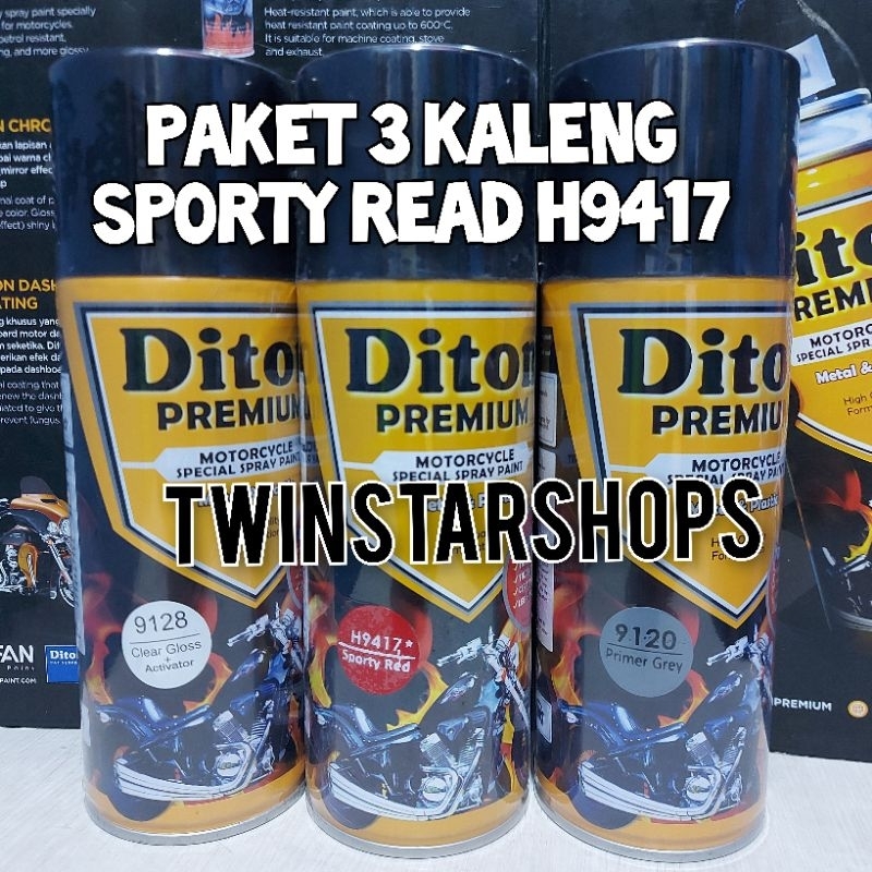 Jual Diton Premium Paket 3 Kaleng Sporty Red H 9417 Epoxy Primer Grey ...