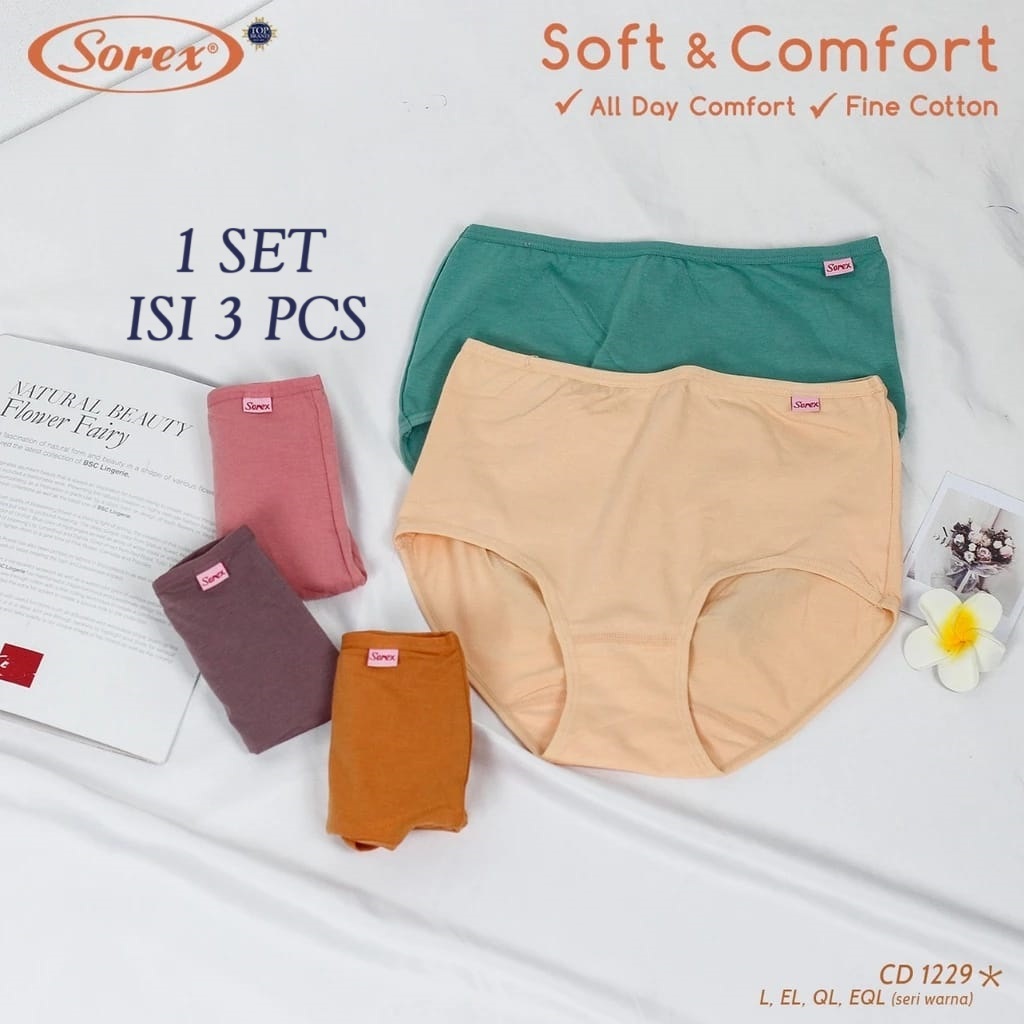 Jual Isi 3 PCS CD Sorex Basic Maxi 1229 Soft & Comfort Celana Dalam Wanita Sorex | Shopee Indonesia