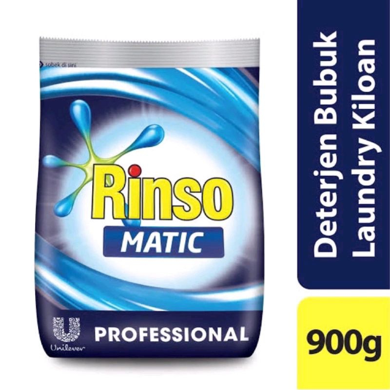 Jual RINSO MATIC DETERGEN POWDER FRINTLOAD 900GR | Shopee Indonesia