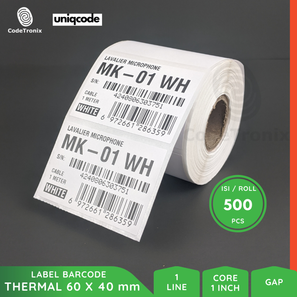 Jual Label Stiker Kertas Thermal 60x40 Direct Sticker Barcode Roll 1 ...