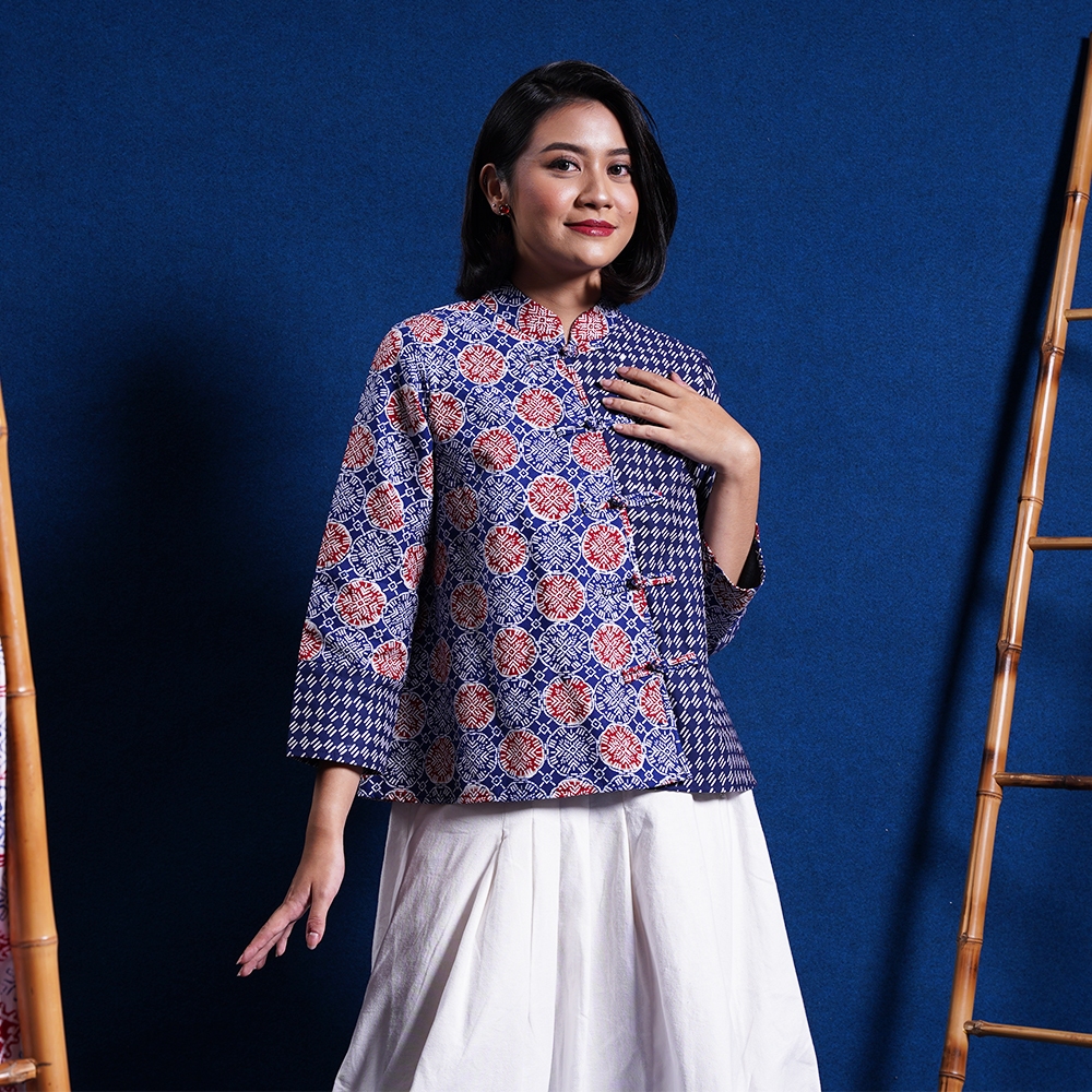 Jual NONA RARA - Vivi Jlamprang T2625, Baju kerja blouse batik wanita ...