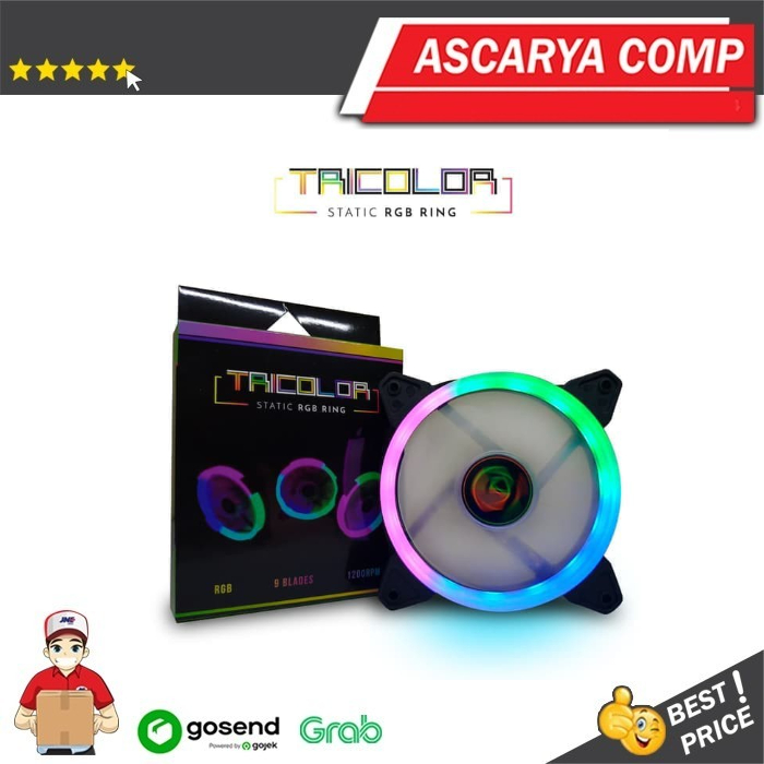 Jual FAN CASE 12CM RGB CUBE GAMING TRICOLOR STATIC RGB 12CM RING FAN ...