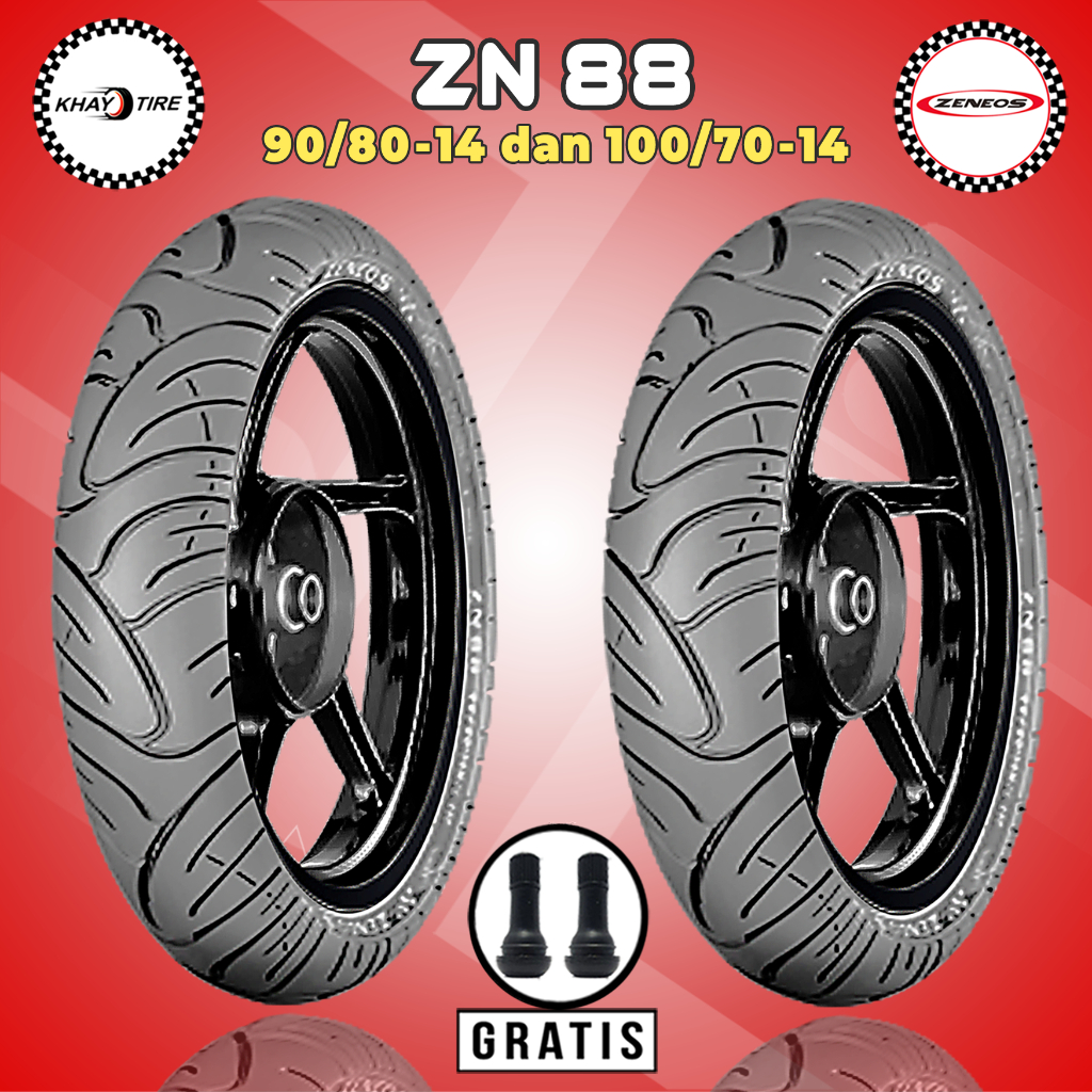 Jual Paket Ban Motor Matic Zeneos ZN88 90/80 + 100/70 Ring 14 Tubeless ...