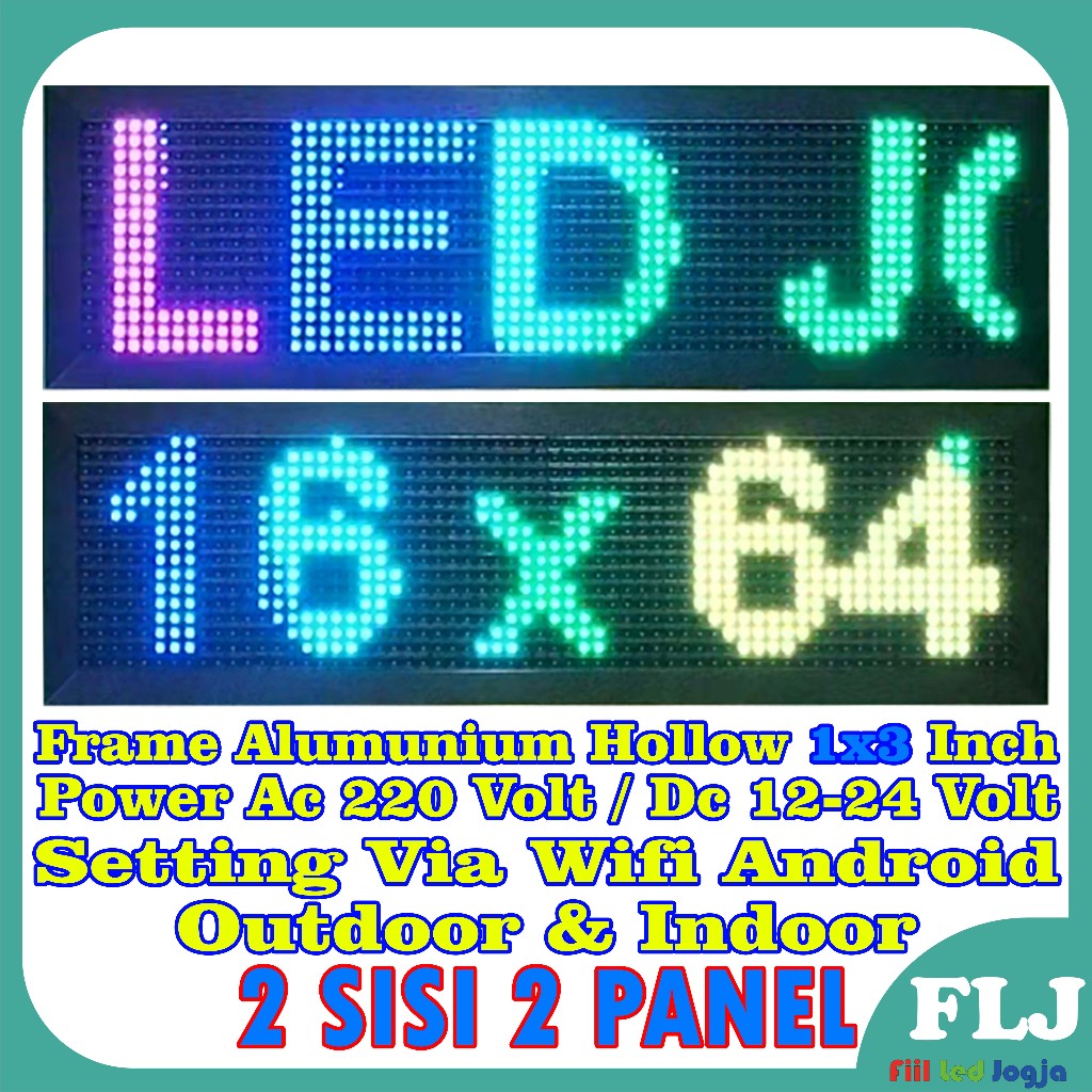 Jual Running Text P10 Outdoor 2 Panel 2 Sisi Ukuran 16x64 cm | Shopee ...