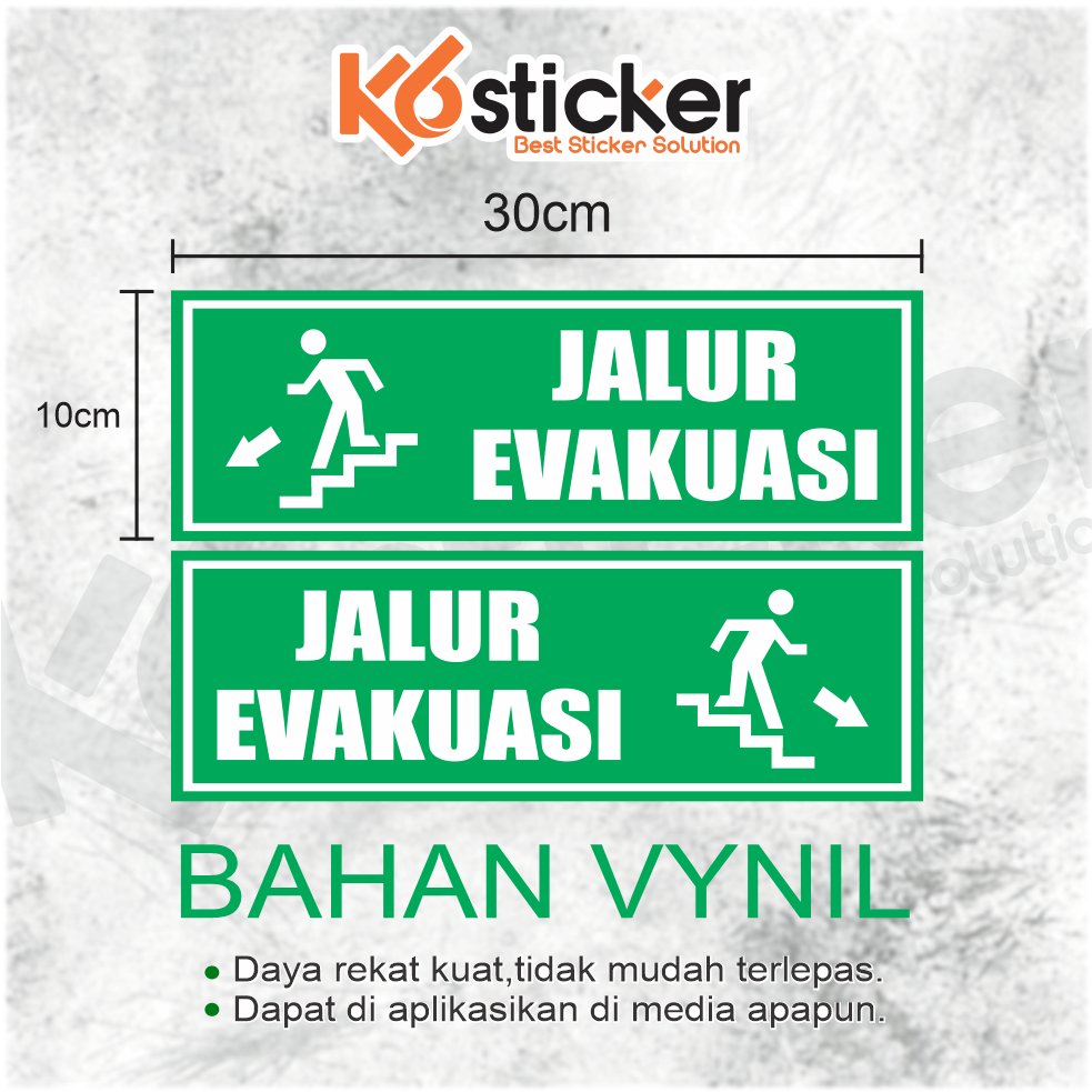 Jual SIGN LABEL STICKER JALUR EVAKUASI STICKER EVAKUASI TURUN TANGGA | Shopee Indonesia