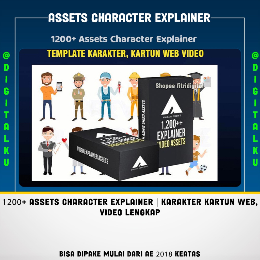 Jual 1200+ Assets Character Explainer | Karakter kartun web, video lengkap | Shopee Indonesia