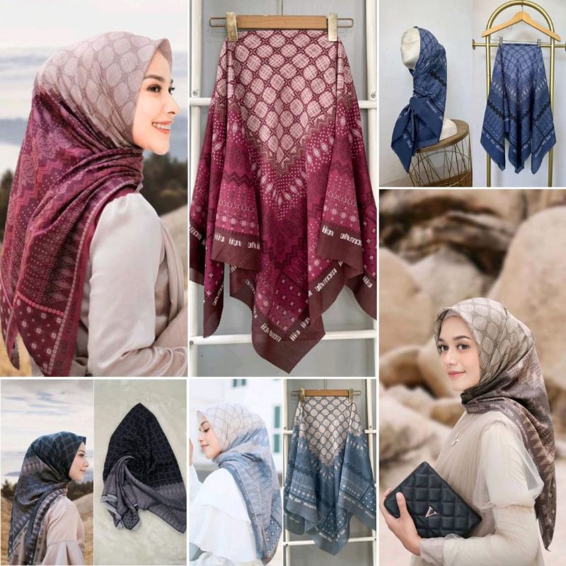 Jual Hijab jilbab segiempat voal motif terbaru segi 4 terbaru | Shopee ...
