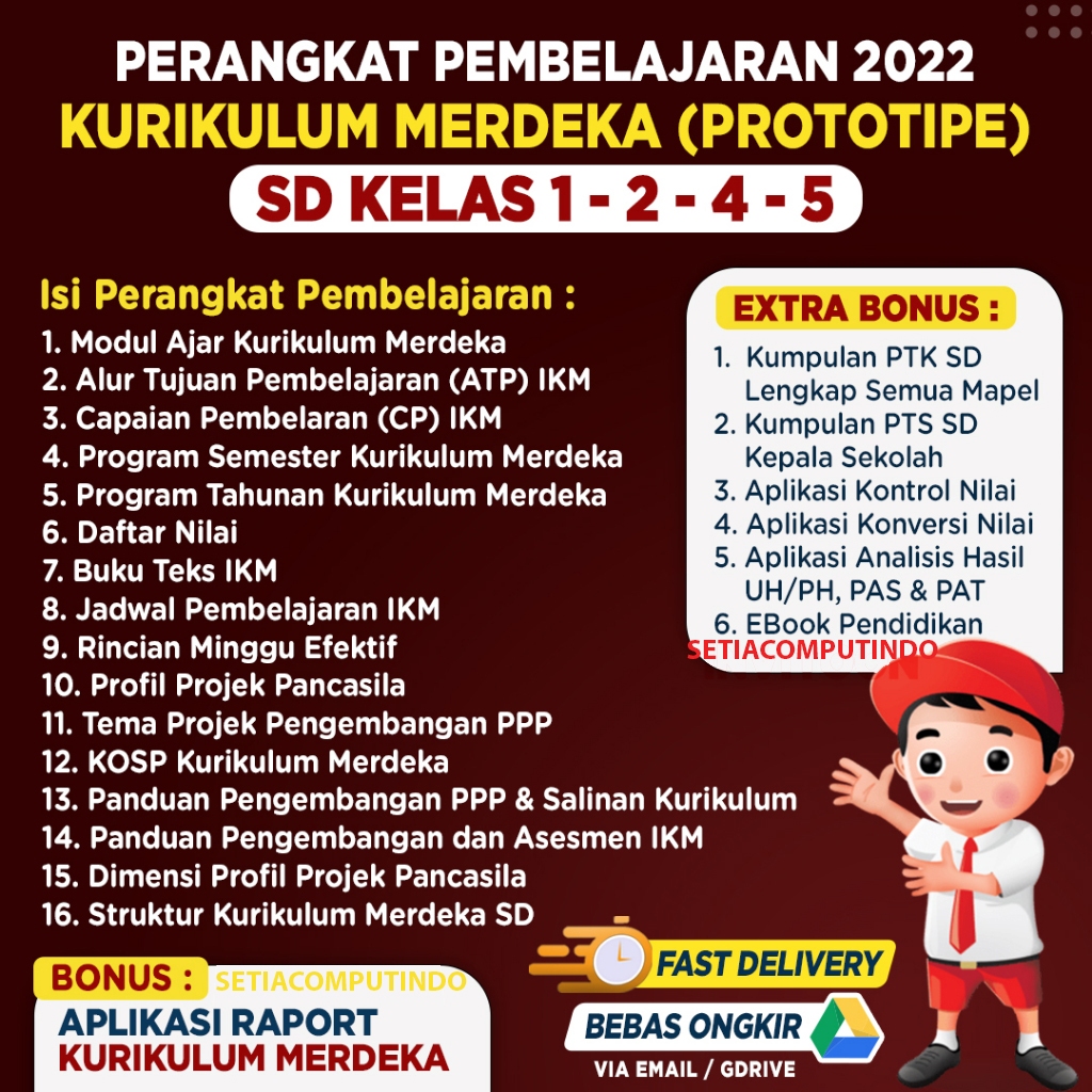 Jual Perangkat Pembelajaran Kurikulum Merdeka Sekolah Dasar (Prototipe) SD Kelas 1,2,4 dan 5 ...
