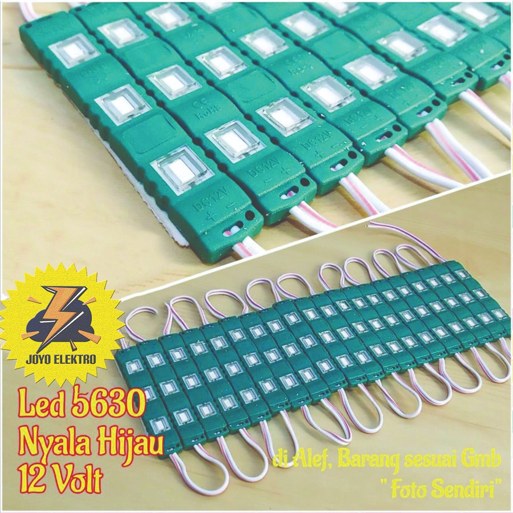 Jual modul 5630 injeksi waterproof 3 led 12 Volt 12V nyala hijau,biru,merah,kuning,putih,pink ...