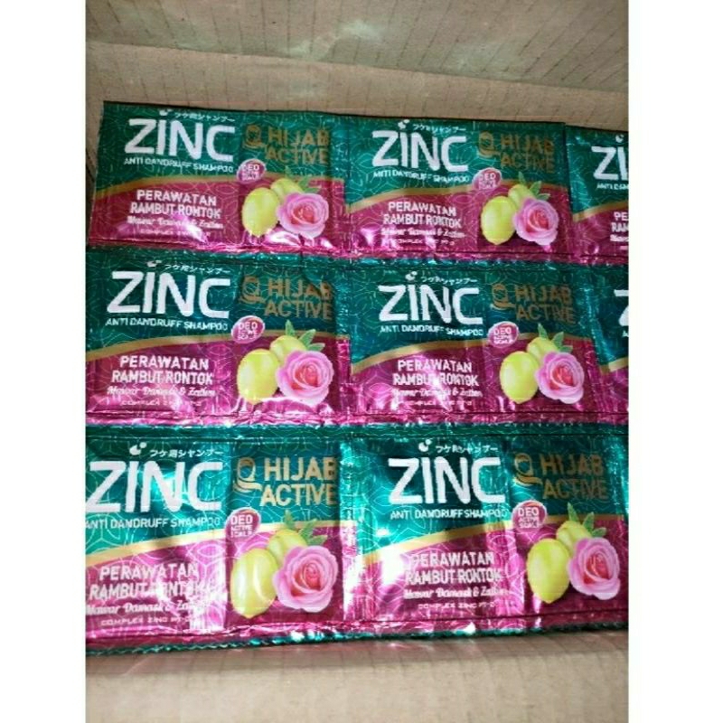 Jual paket 1 renteng shampo zinc hijab active | Shopee Indonesia
