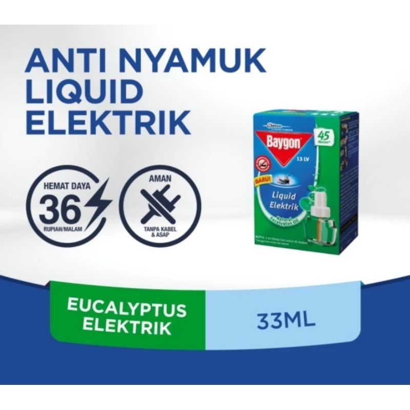 Jual BAYGON LIQUID ELEKTRIK REFILL EUCALYPTUS 33ML ORIGINAL 100% ...