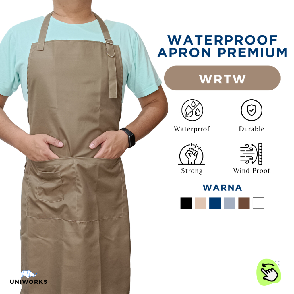 Jual UNIWORKS Celemek Masak Anti Air Apron Kitchen dan Barista ...