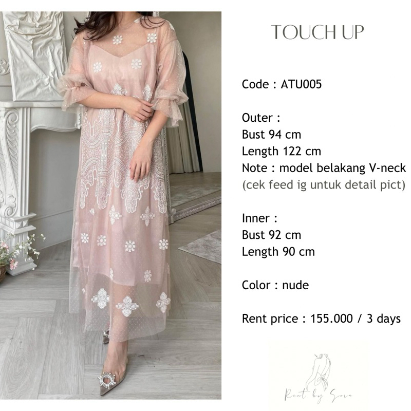 Jual SEWA / RENTAL DRESS KONDANGAN TOUCH UP ATELIER ATU005 | Shopee ...