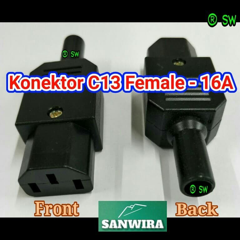 Jual Konektor C13 Female - 16 Ampere / Socket AC Computer C13 / Soket Power Komputer C 13 ...