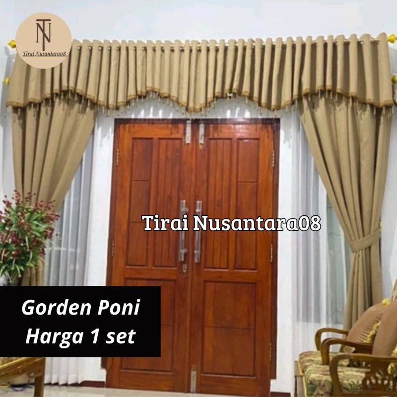 Jual 1 set Gorden Poni Atas Pintu Tengah Ruang Tamu Pintu Utama Jendela ...