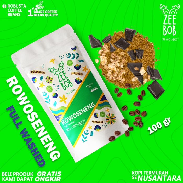 Jual ZEEBOB Coffee Kopi Robusta Rowoseneng Full Washed 100g | Shopee ...