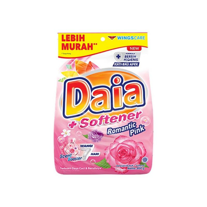 Jual Daia Deterjen Bubuk + Softener Pink 800gr | Shopee Indonesia