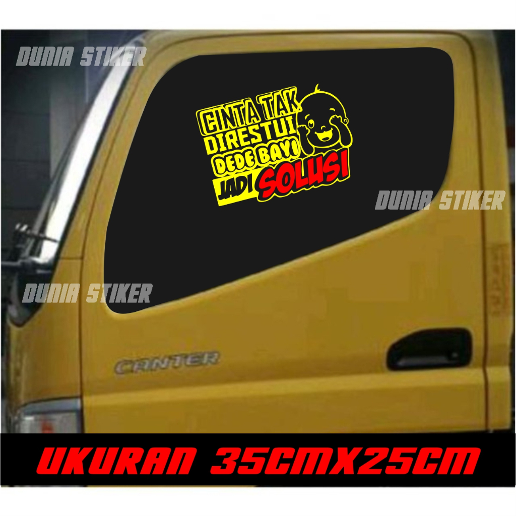 Jual Stiker Kaca Kata Kata Pintu Mobil Body Truk Pickup L300 Carry Cutting Stiker Kata cinta tak ...
