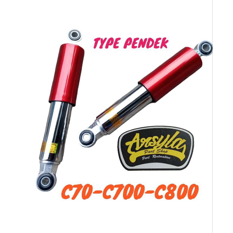 Jual Shock belakang shock pendek merah honda c70 supercup c700 c800 pnp ...