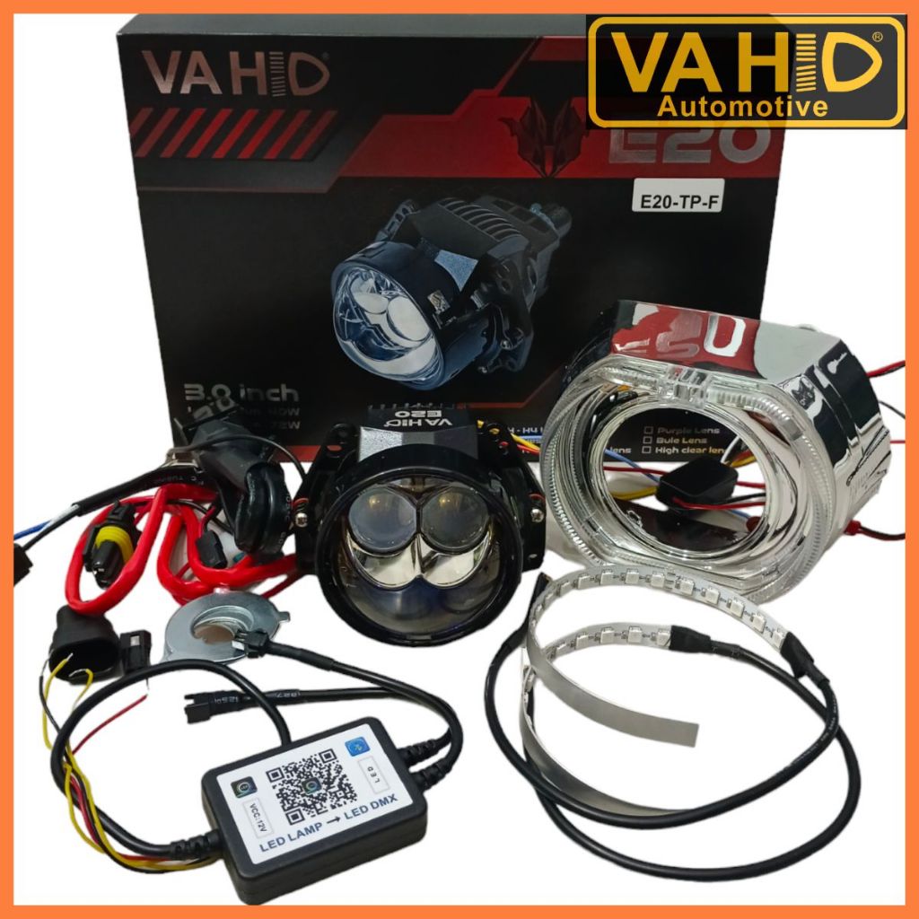 Jual VAHID E20 Laser 72 Watt Paket komplit Set BILED Projector 3 inch ...