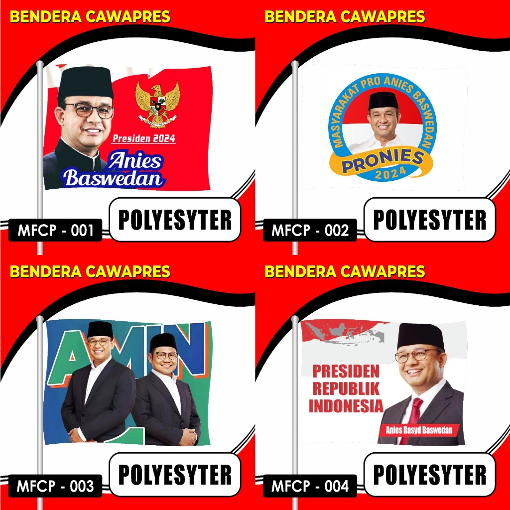 Jual Bendera Capres Cawapres ANIES AMIN/Bendera Kampanye 2024/Bendera ...