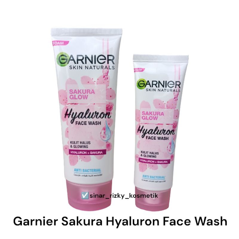 Jual Garnier Sakura Glow Hyaluron Face Wash 10ml 50ml Wajah Glowing