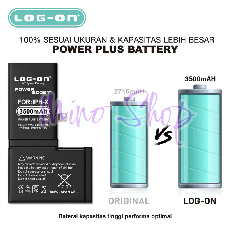Jual BATERAI LOG ON IP X POWER BOOST DOUBLE POWER BATRE BATTERY | Shopee Indonesia