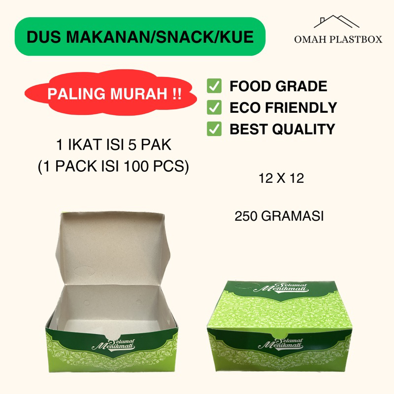 Jual Dus Kue Snack Motif Janice 12x12 - Box Makanan Acara Isi 50 Pcs ...