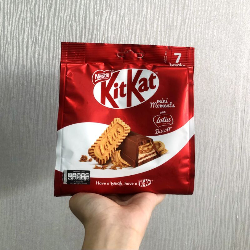 Jual kitkat lotus biscoff isi 7 mini kitkat lotus limited edition exp ...