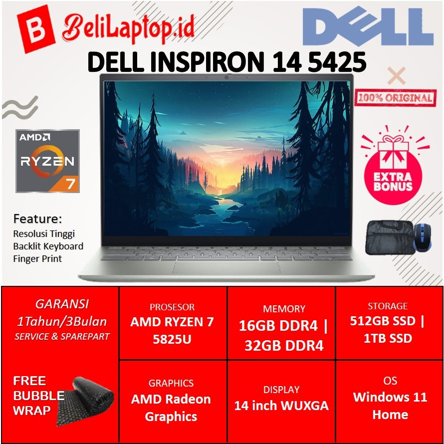 Jual Laptop kerja dell inspiron amd ryzen 7 32gb 1tb ssd 14 inch ...