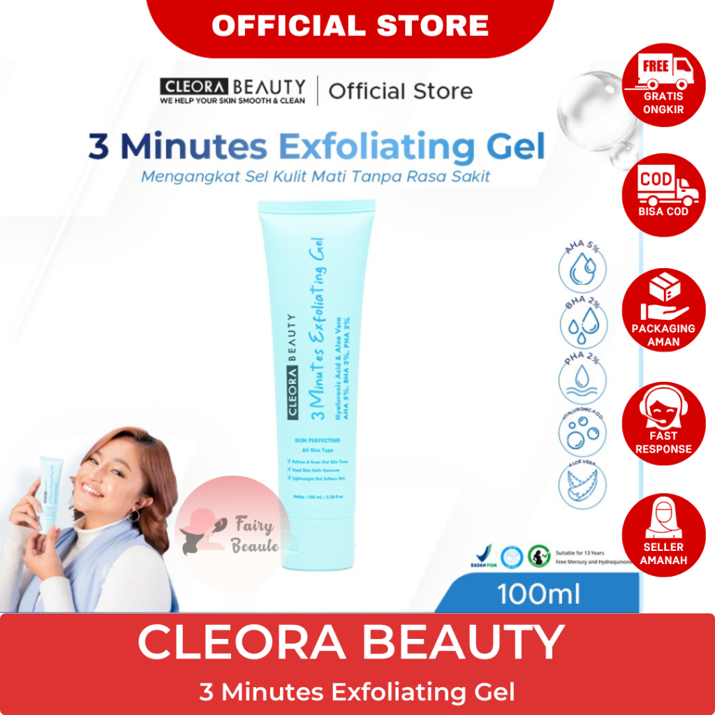 Jual Cleora Beauty Exfoliating Gel Lomira Lip Serum Masker Wajah Azrina ...