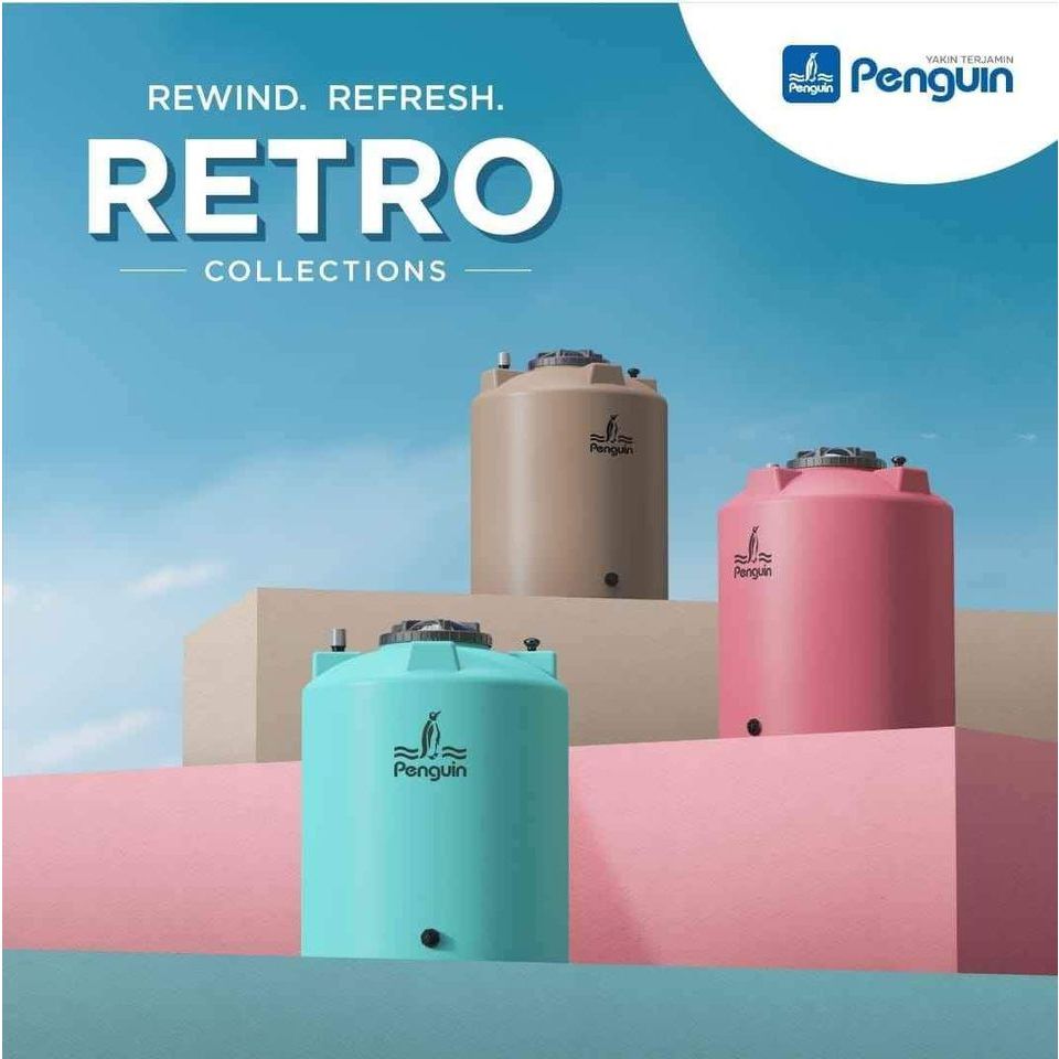 Jual Tandon air Penguin retro tangki air penguin tosca peach dan mocca ...