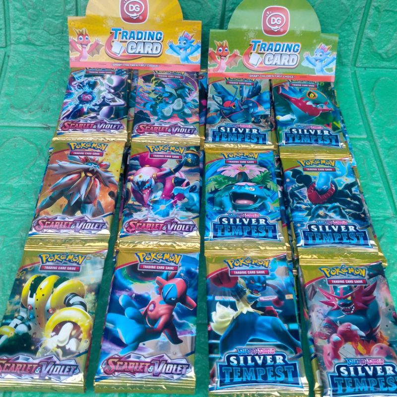 Jual 12 Sachet Mainan Kartu Pokemon DG Gunting batu kertas Trading Card ...
