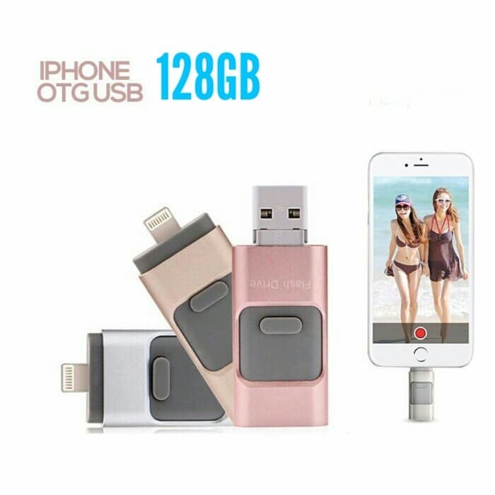 Jual USB OTG Flashdisk 4 in 1 Iphone Android PC 128gb IOS Flash Drive ...