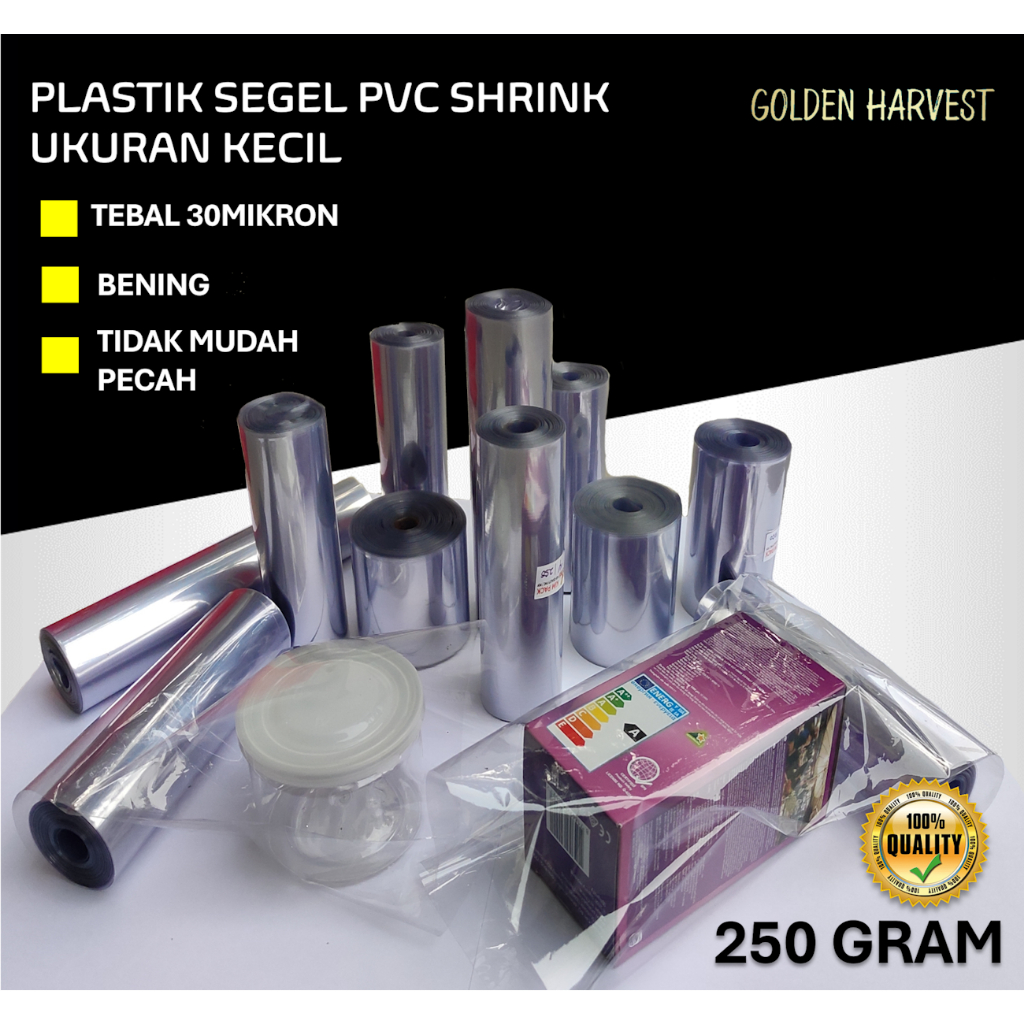Jual plastik segel pvc shrink 250 gram kualitas tinggi bening tebal ...