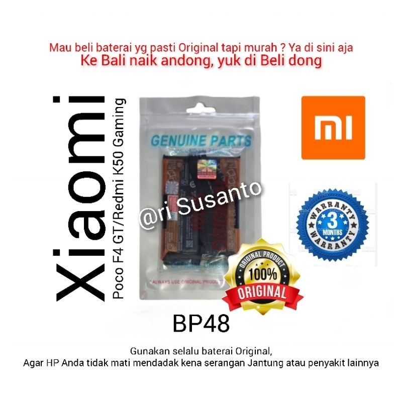 Jual Baterai Xiaomi Poco F4 GT / Redmi K50 Gaming BP48 Asli (Original ...