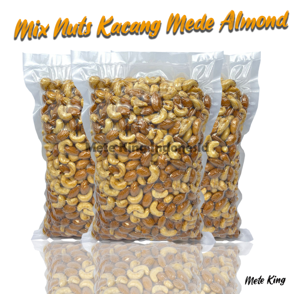 Jual Mixnut almond mede 1kg roasted oven pure panggang original snack camilan diet | Shopee ...