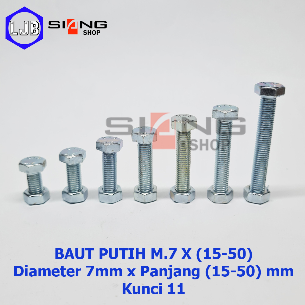 Jual Baut Putih M7 panjang 15 sd 50mm | Shopee Indonesia