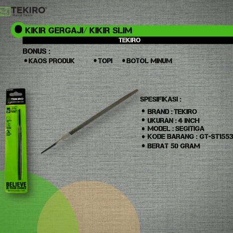 Jual Kikir Slim GT-ST1553 Tekiro Kikir Segitiga Alat Kikir Asah Kayu ...