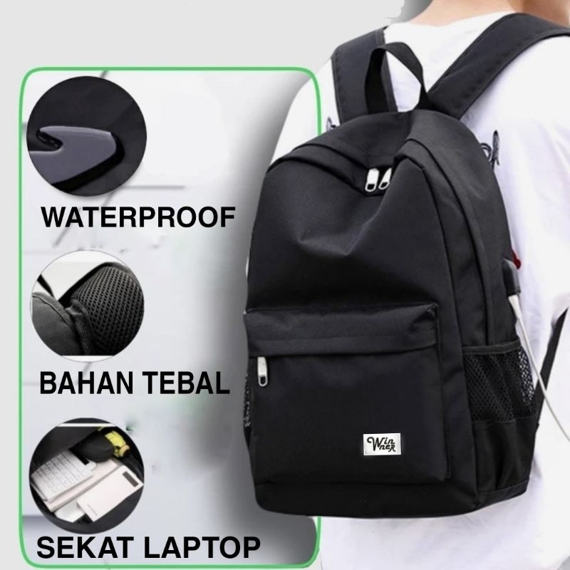 Jual Tas Ransel Sekolah Unisex Cowok Cewek Waterproof Ransel Laptop ...