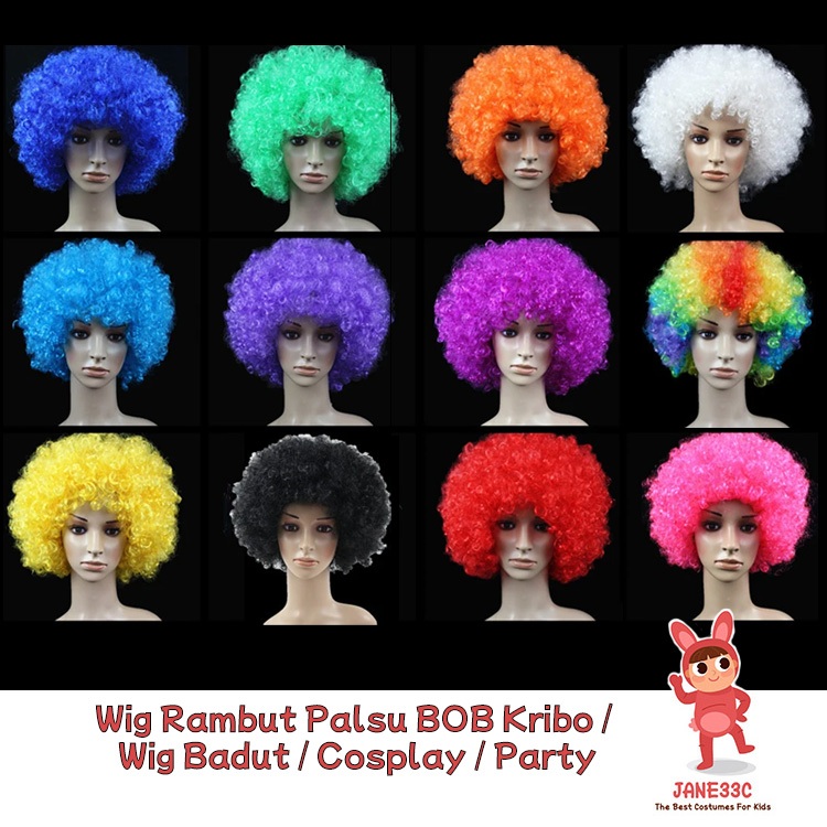 Jual Wig Rambut Palsu BOB Kribo / Wig Badut / Cosplay / Pesta | Shopee ...